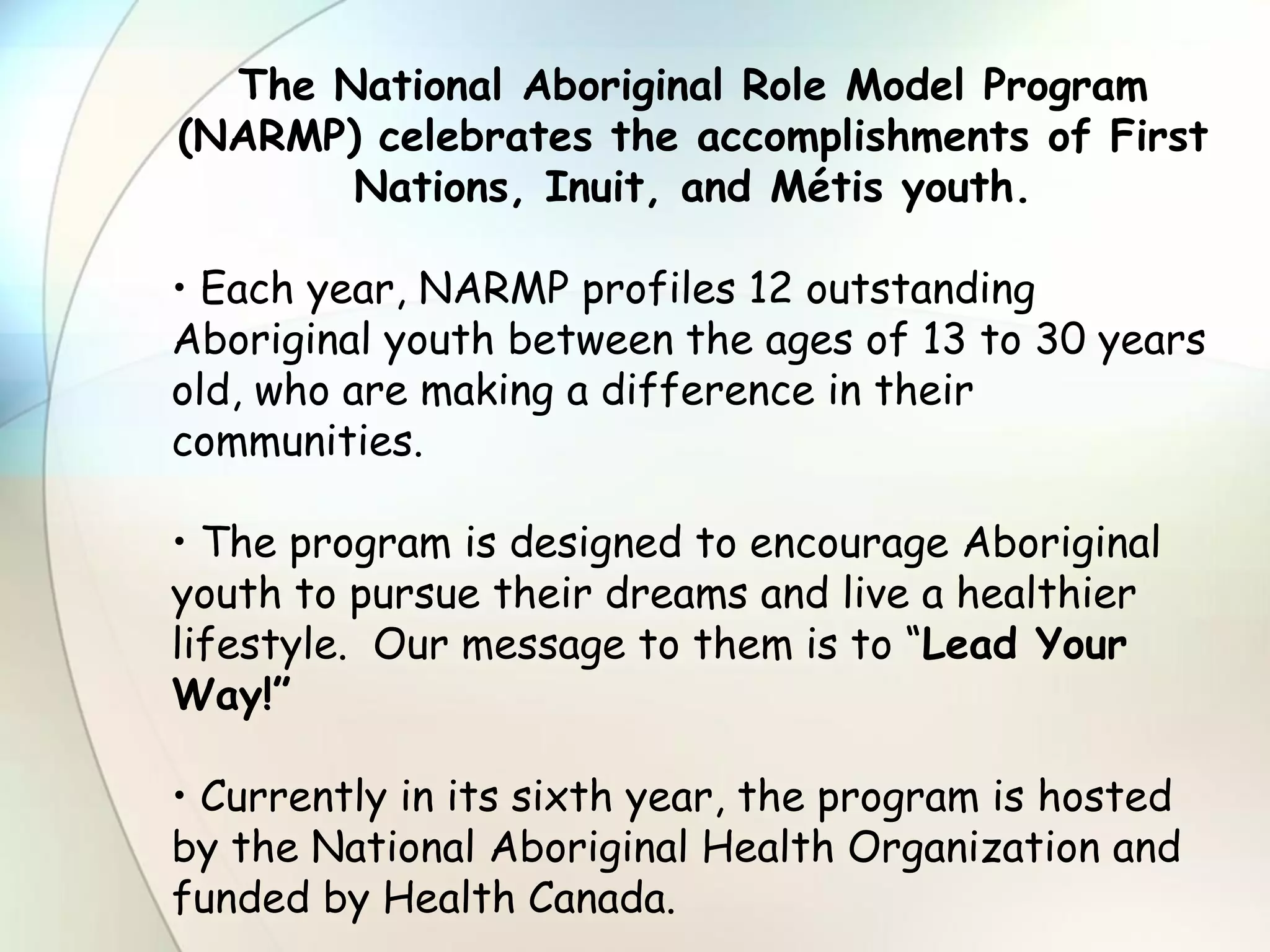 National Aboriginal Role Model Program | PDF