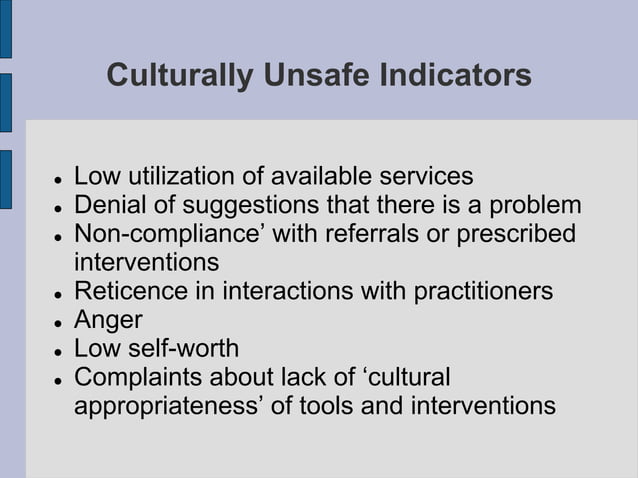 Cultural Safety Exploring How the Concept of Cultural Safety Applies to ...