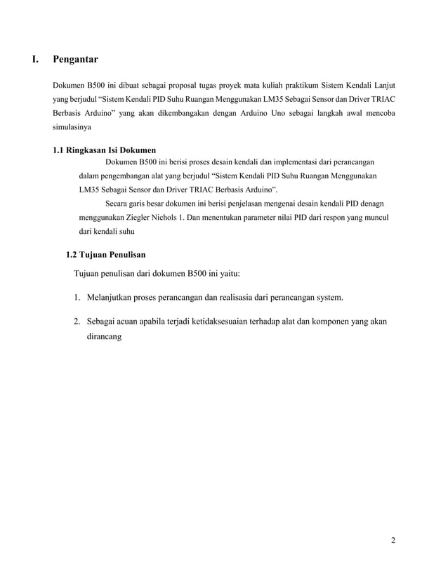 B500 - Sistem Kendali PID Suhu Ruangan Menggunakan LM35 Sebagai Sensor dan Driver Triac berbasis ...