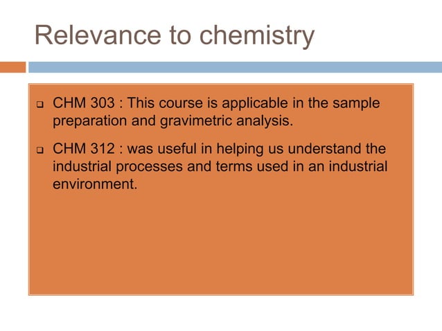 SIWES Presentation | PPTX | Chemistry | Science