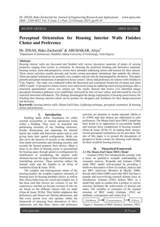 Perceptual Orientation for Housing Interior Walls Finishes Choice and ...
