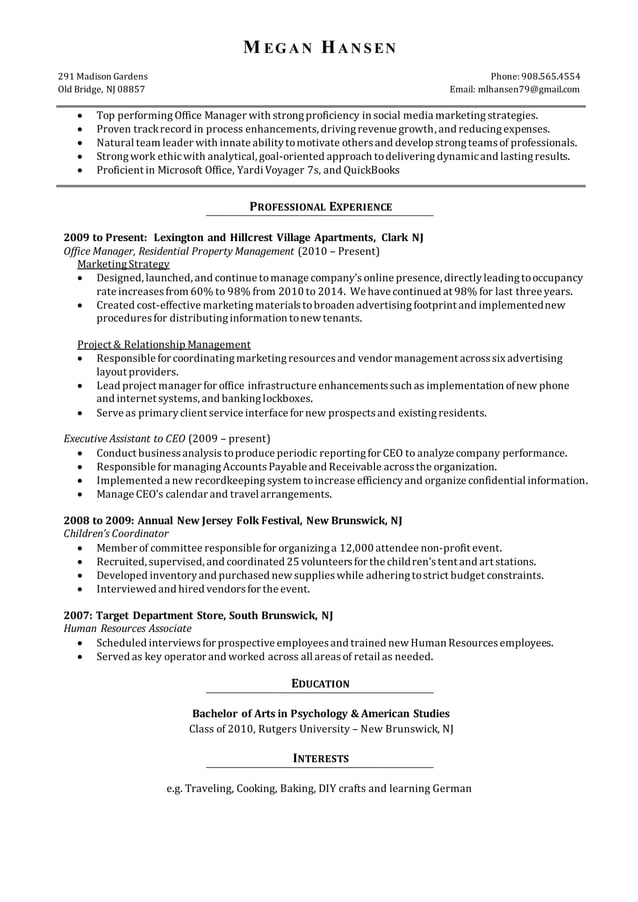 Megan Hansen Resume | PDF