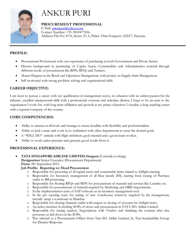 ANKUR PURI RESUME | PDF