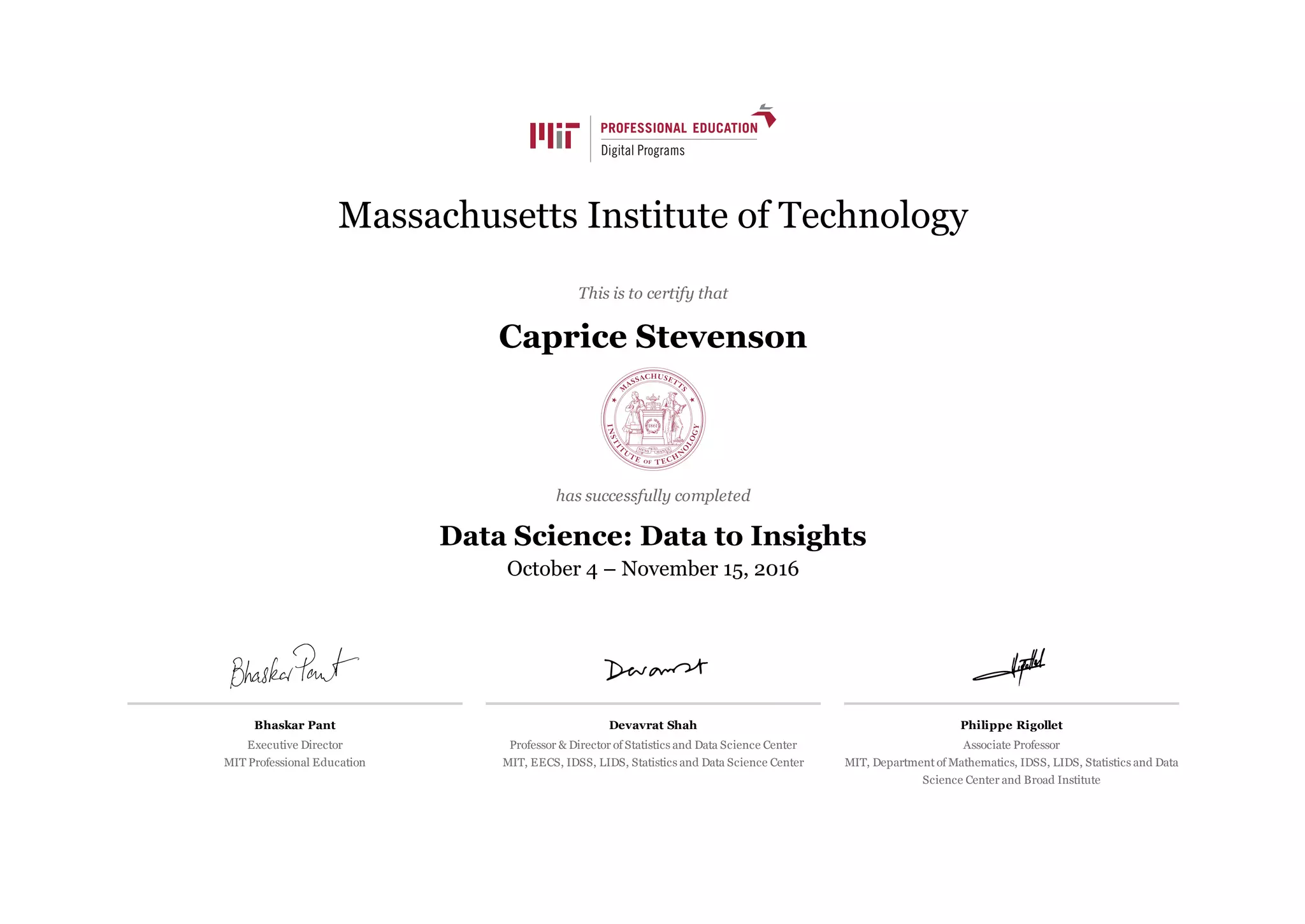 MITProfessionalX DSx Certificate _ MIT Professional Education Digital ...