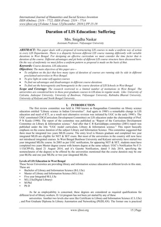 Duration of LIS Education: Suffering | PDF | Postgraduate Education ...