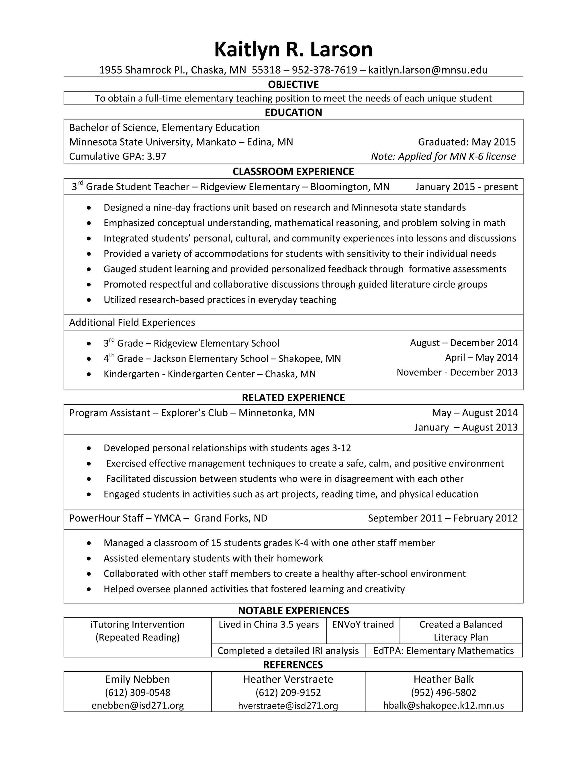 Kaitlyn Larson - Resume | PDF