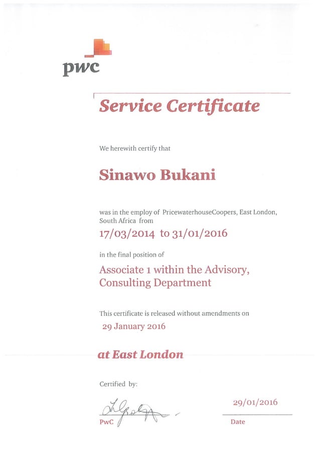 Service Certificate | PDF