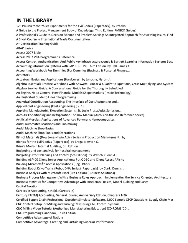 In The Library (Bus) | PDF | Computer Software and Applications | Computing