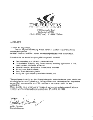 Jordan G. Marion - Rec Letter | PDF