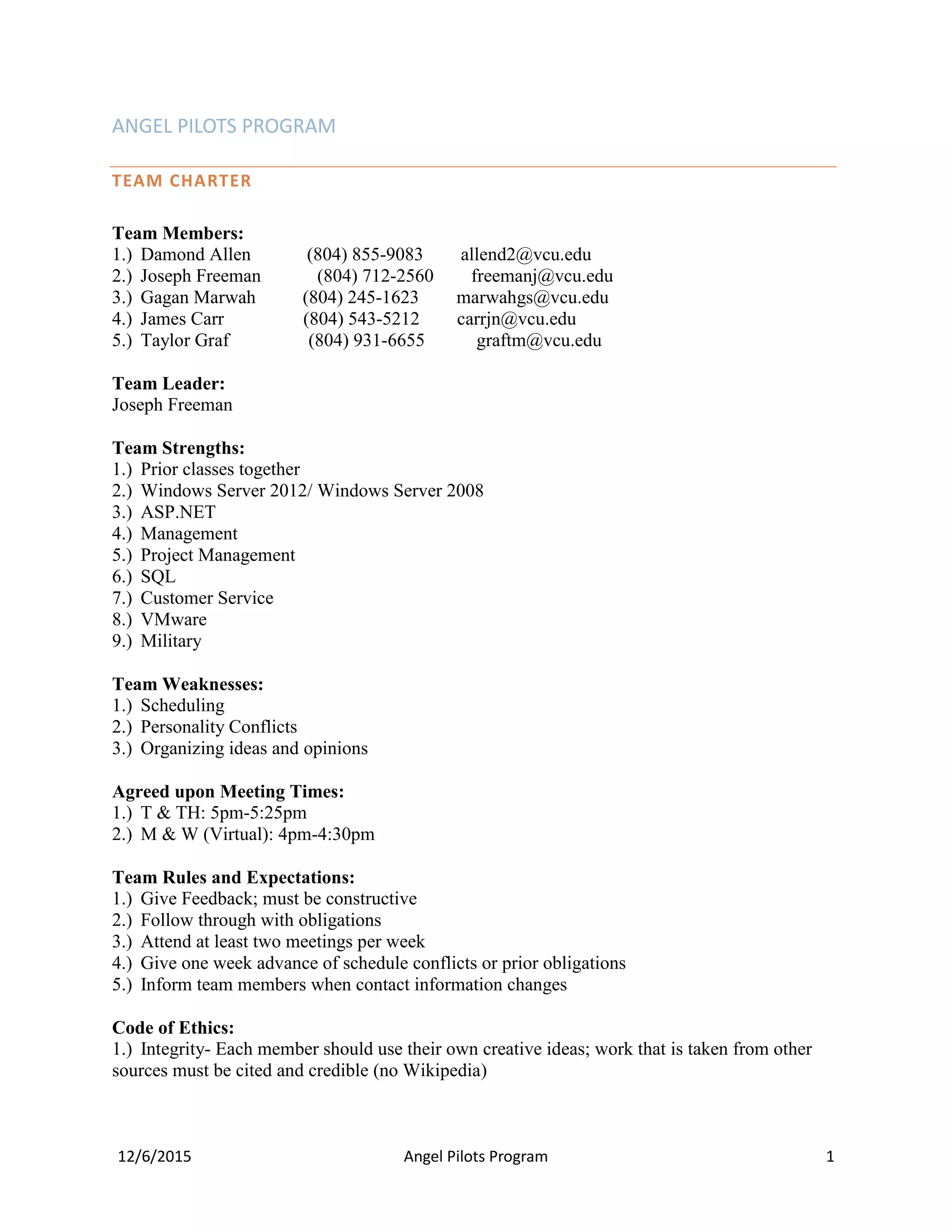 Angel Pilots Program_FInal Assignment | PDF