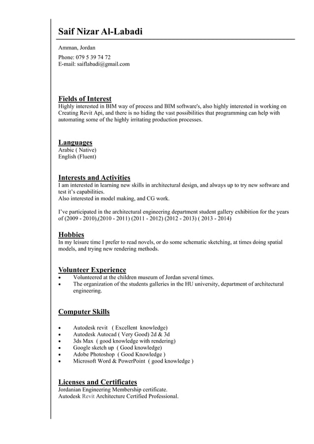 Saif Al-Labadi CV | PDF