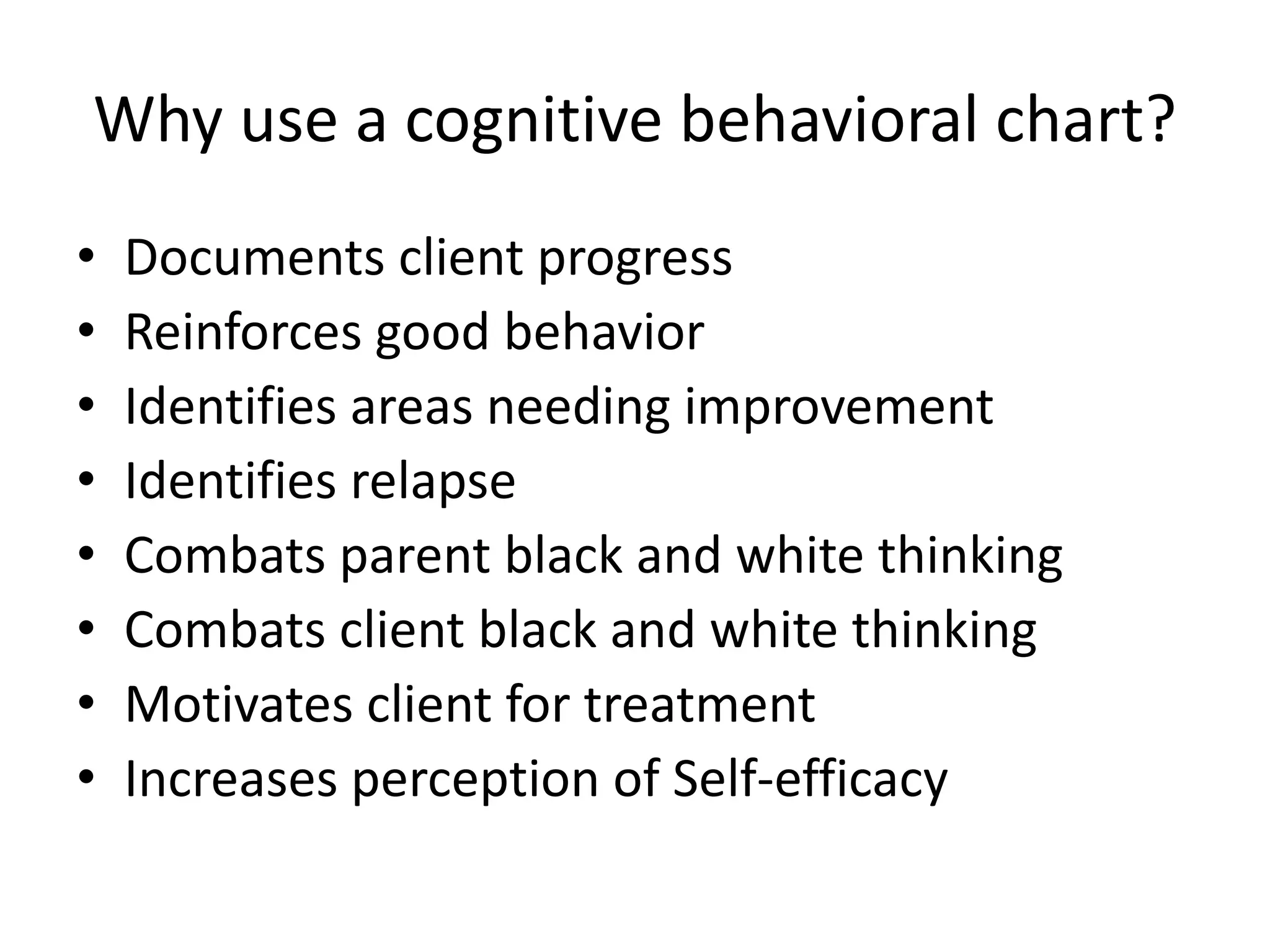 Cognitive Therapy with Behavioral Charts | PPTX
