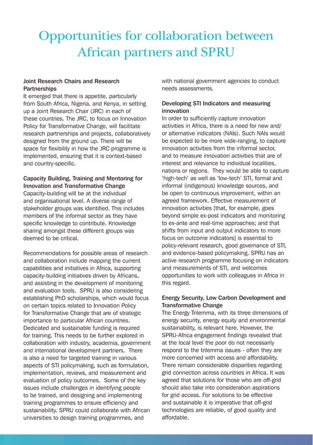 SPRU Africa Policy Brief - September 2016 | PDF