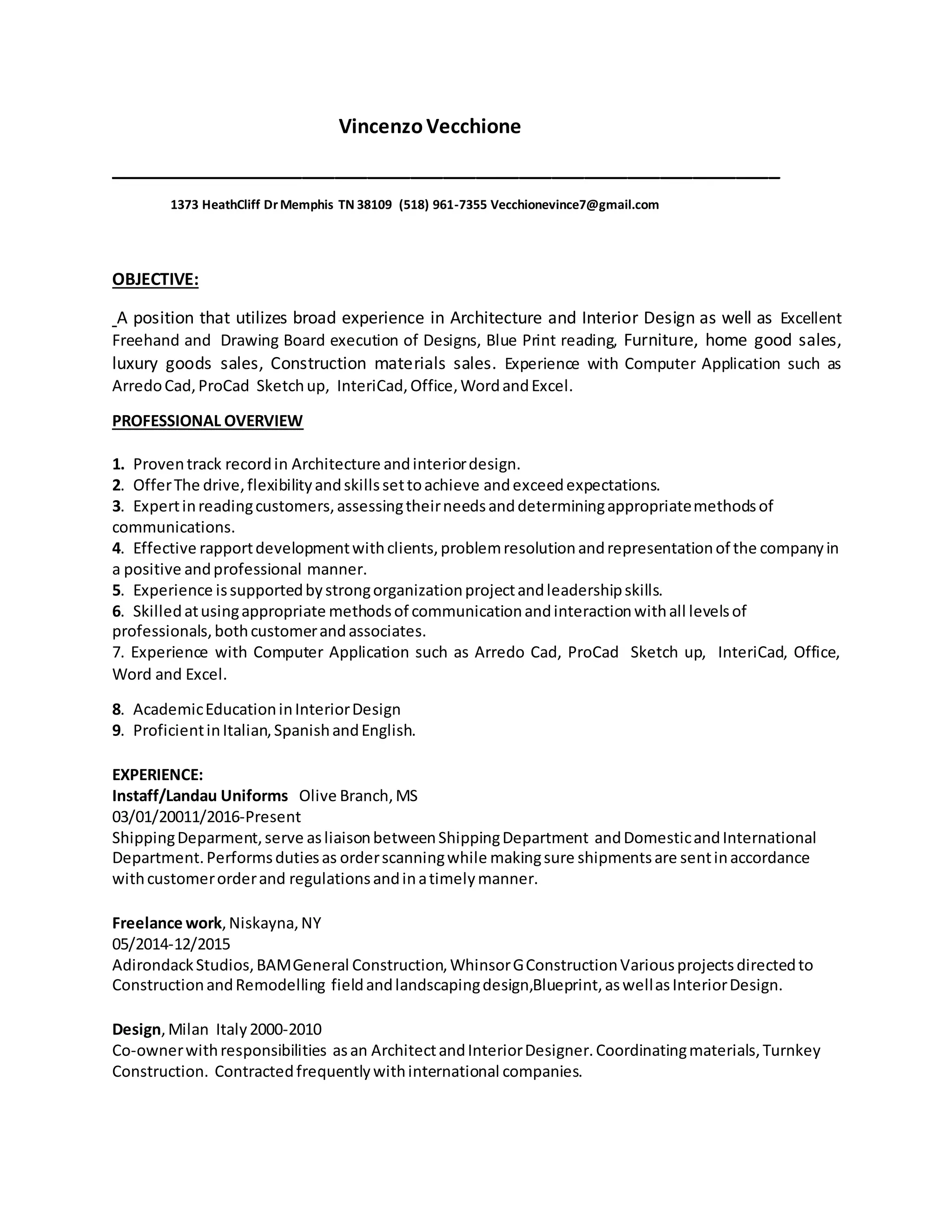 last resume memphis | DOCX