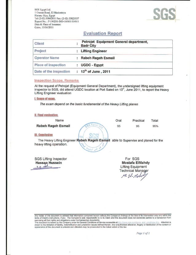 SGS CERTIFICATE | PDF