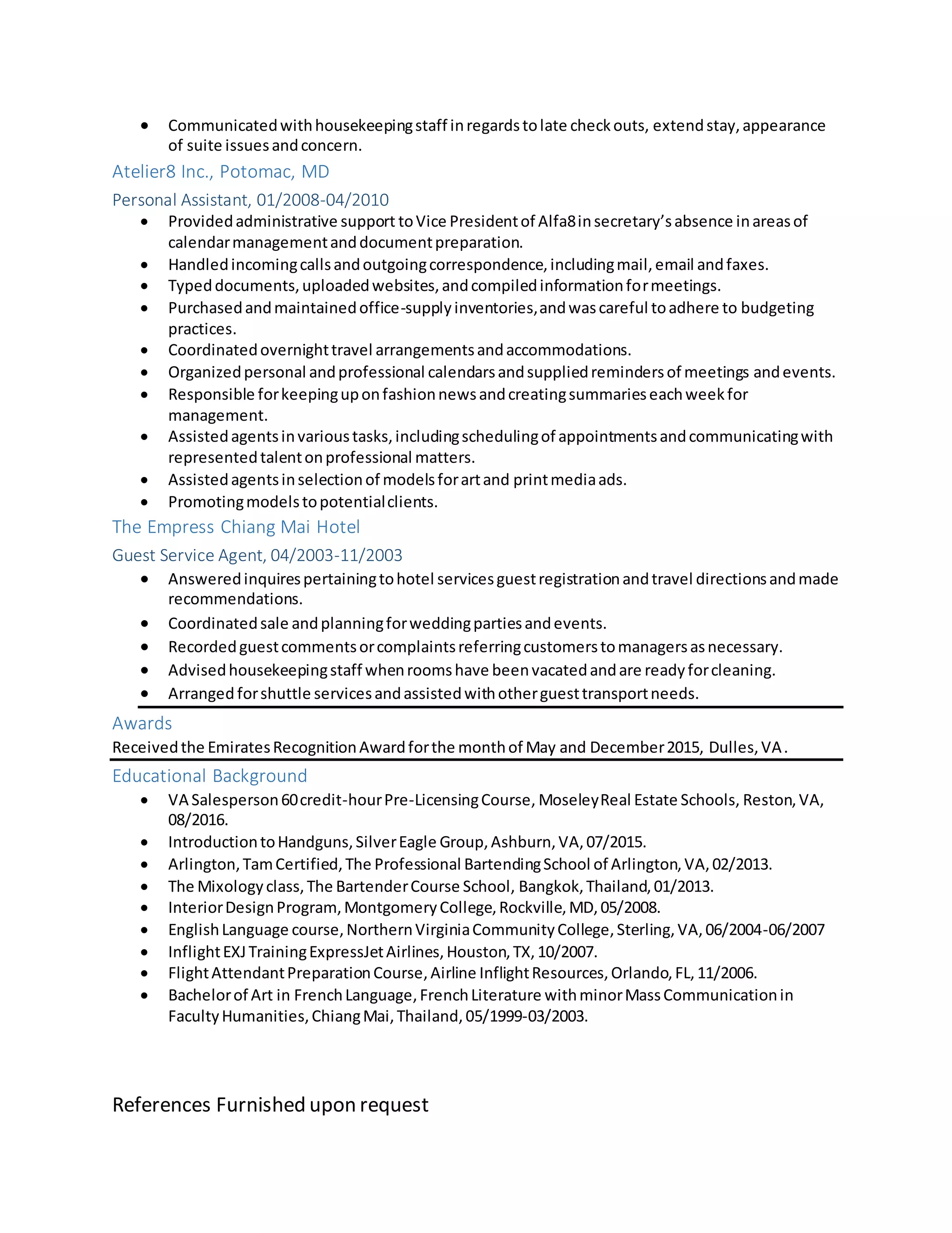 Resume-Pim's Administrative assistant.doc | Air Travel | Travel Type