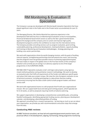 Profile off RM | PDF | Management Consulting Industry | Industries