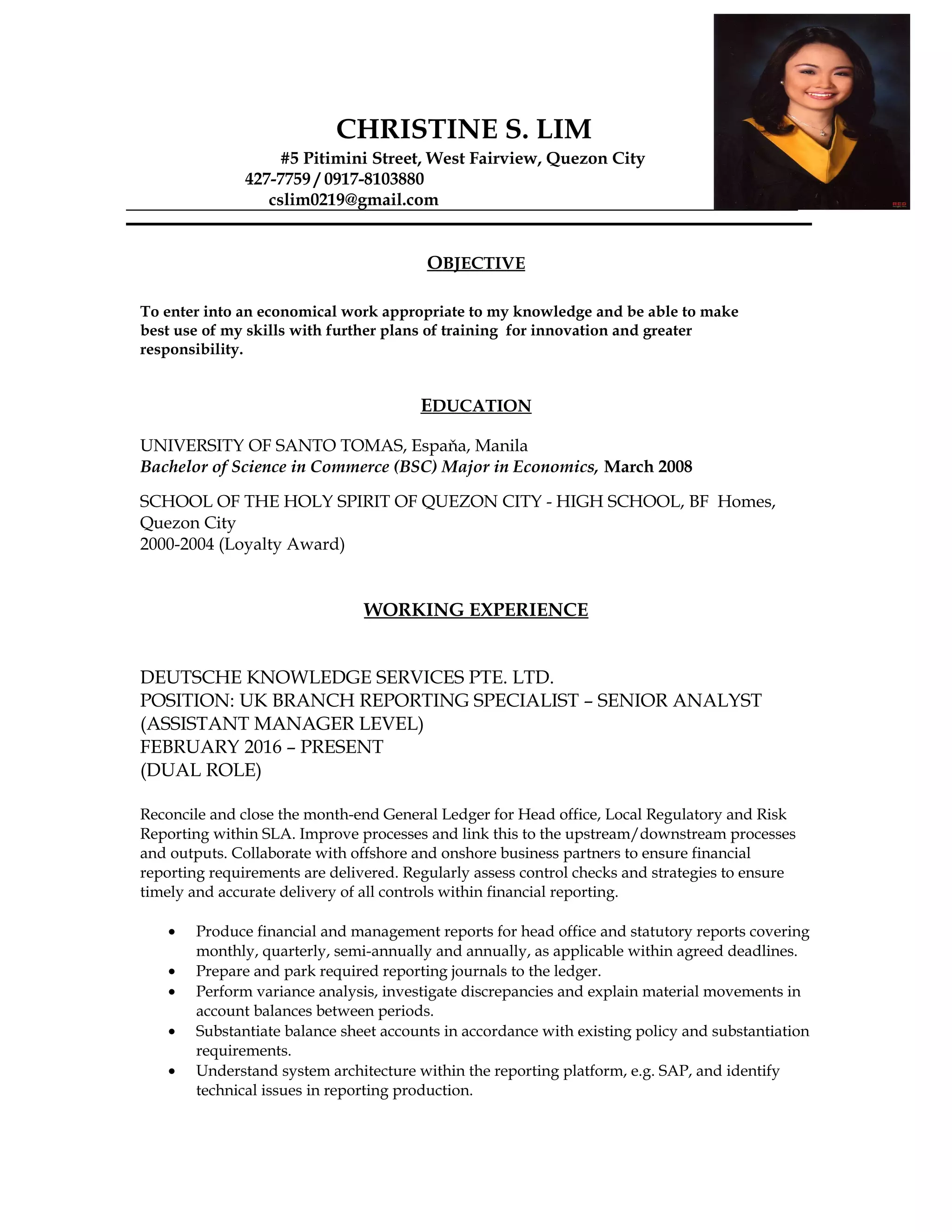 Christine Lim-resume | DOC | IT and Internet Support | Internet