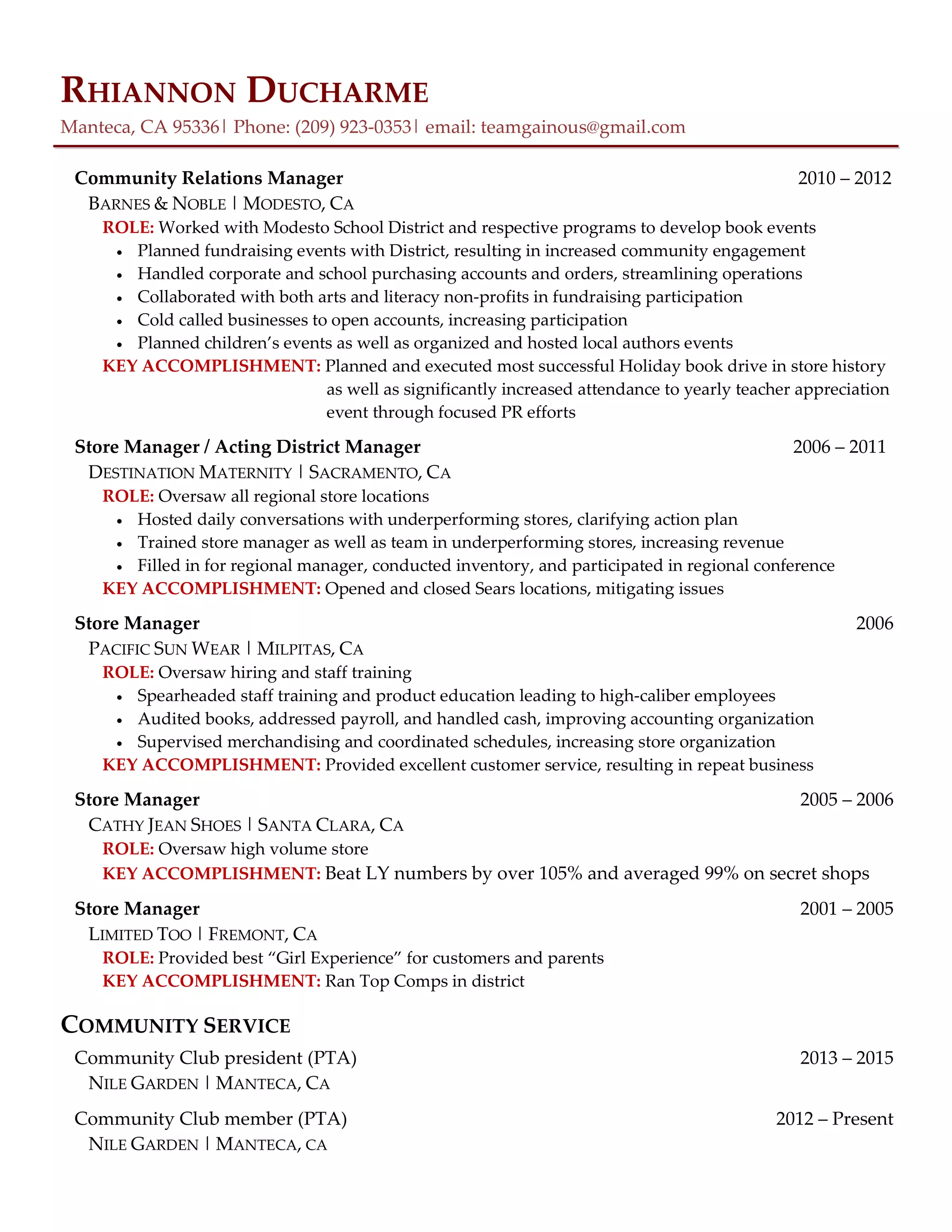 Rhiannon Ducharme resume | PDF