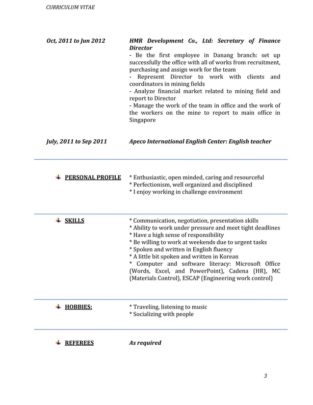 CV of Lisa | PDF | Human Resources | Business
