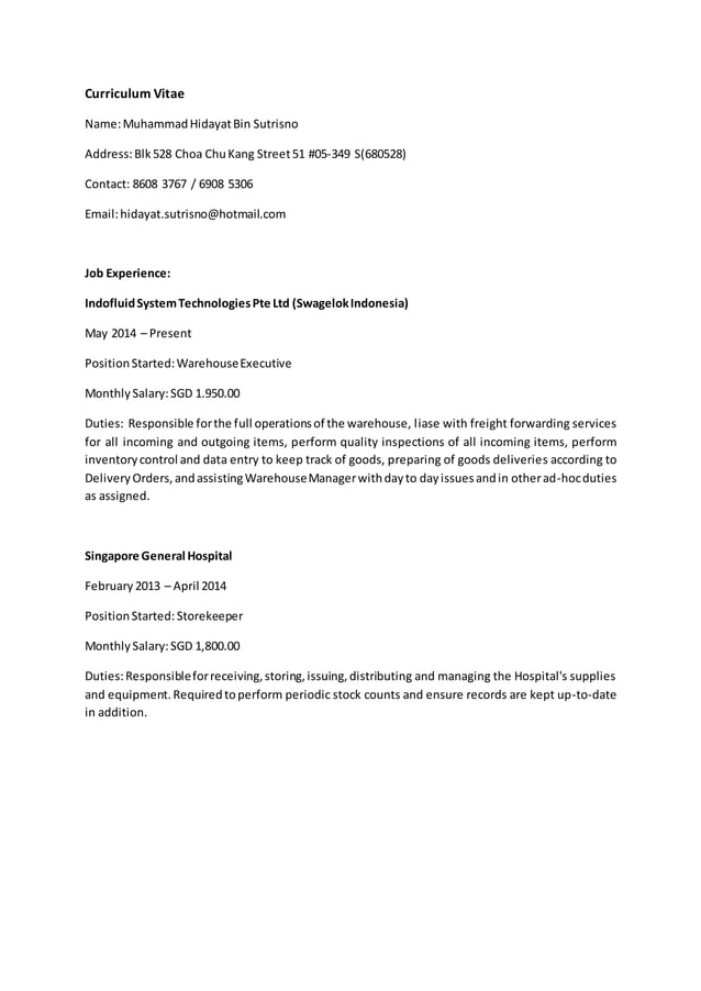 Hidayat Curriculum Vitae | PDF