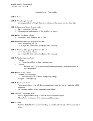 Let’s Get Social - Program Plan | PDF
