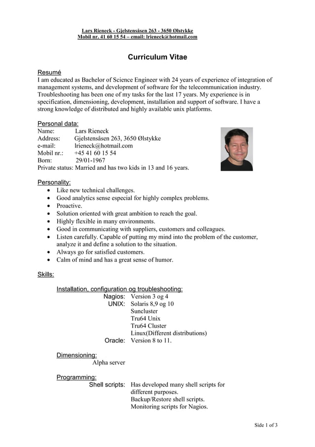 lars rieneck CV Version_7 - UK | PDF | Operating Systems | Computer Software and Applications