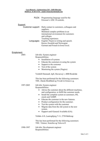 lars rieneck CV Version_7 - UK | PDF | Operating Systems | Computer ...