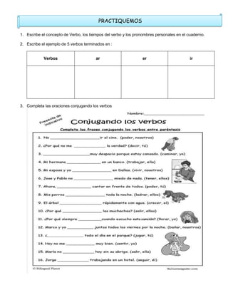 guía practica para trabajar las clases de verbo | PDF