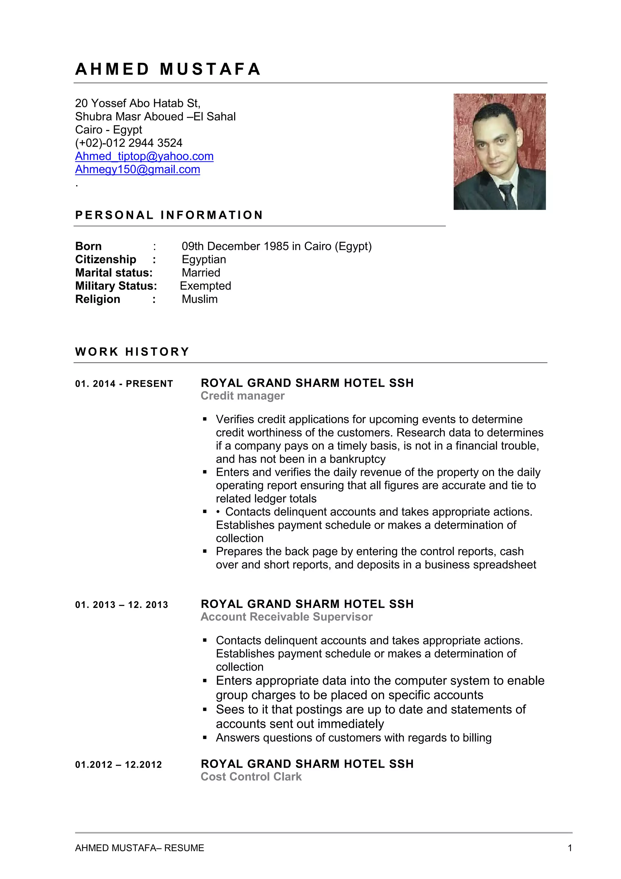 CV-Ahmed Mostafa | PDF