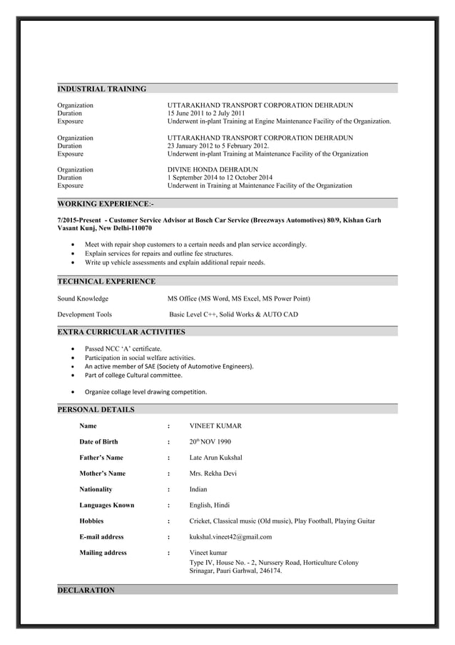 cv-vineet (1) (2) | PDF