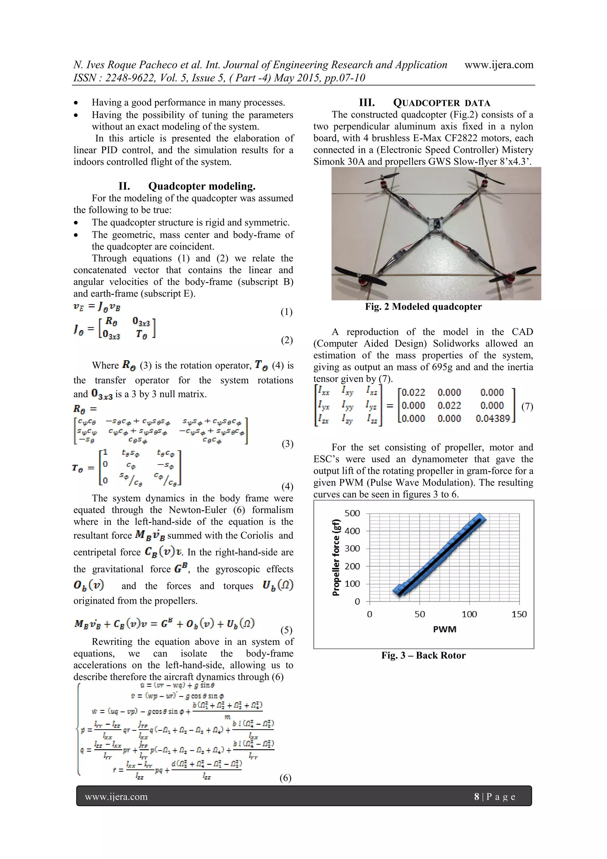 Stability Control of an Autonomous Quadcopter through PID Control Law | PDF