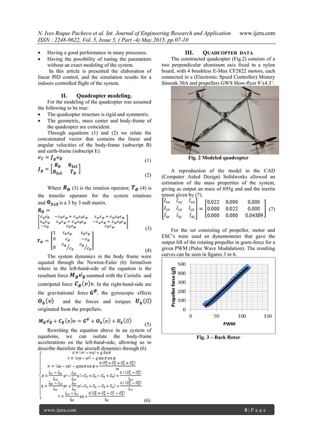 Stability Control of an Autonomous Quadcopter through PID Control Law | PDF