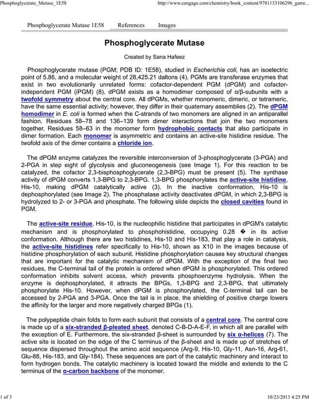Phosphoglycerate_mutase (1) | PDF