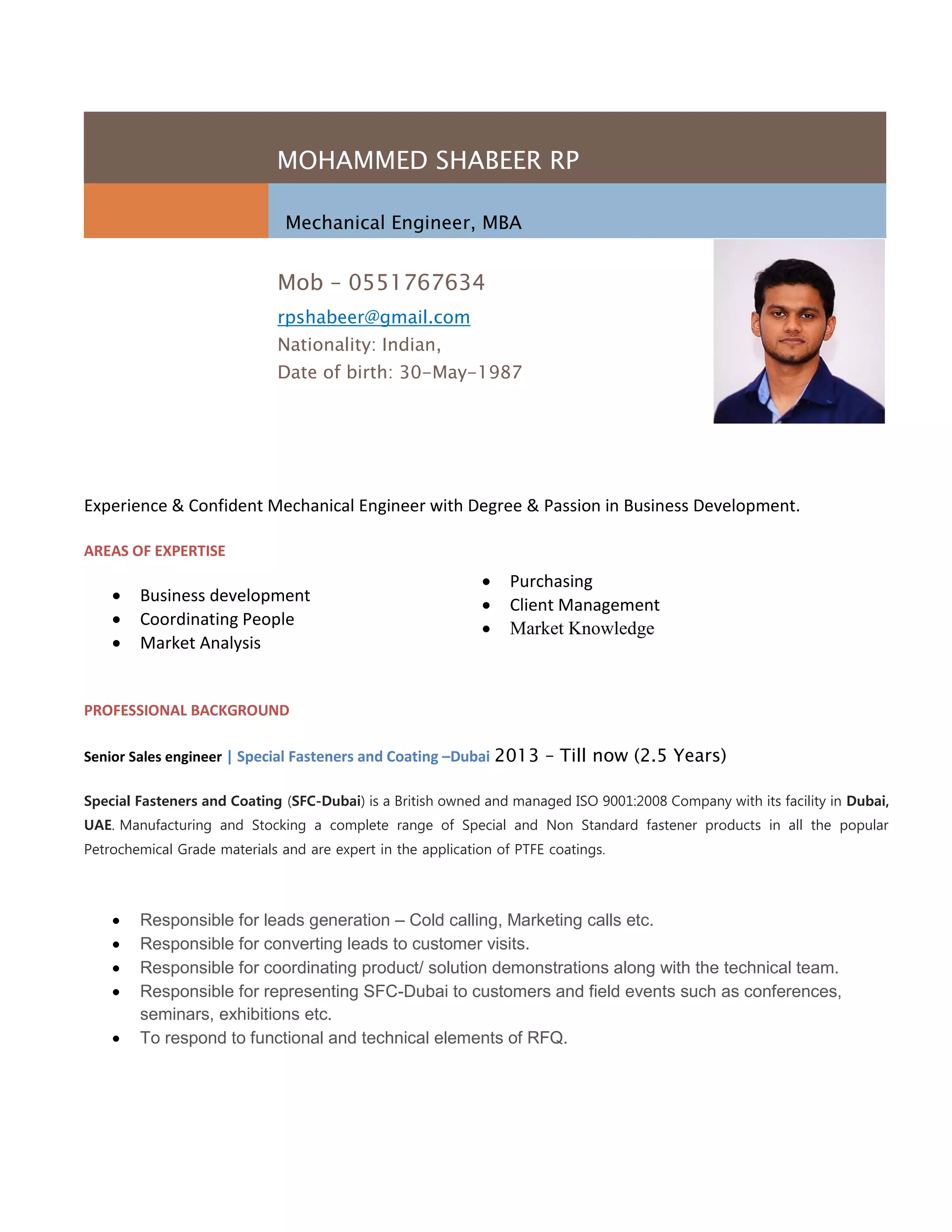 MOHAMMED SHABEER RP | PDF | Business Administration | Business