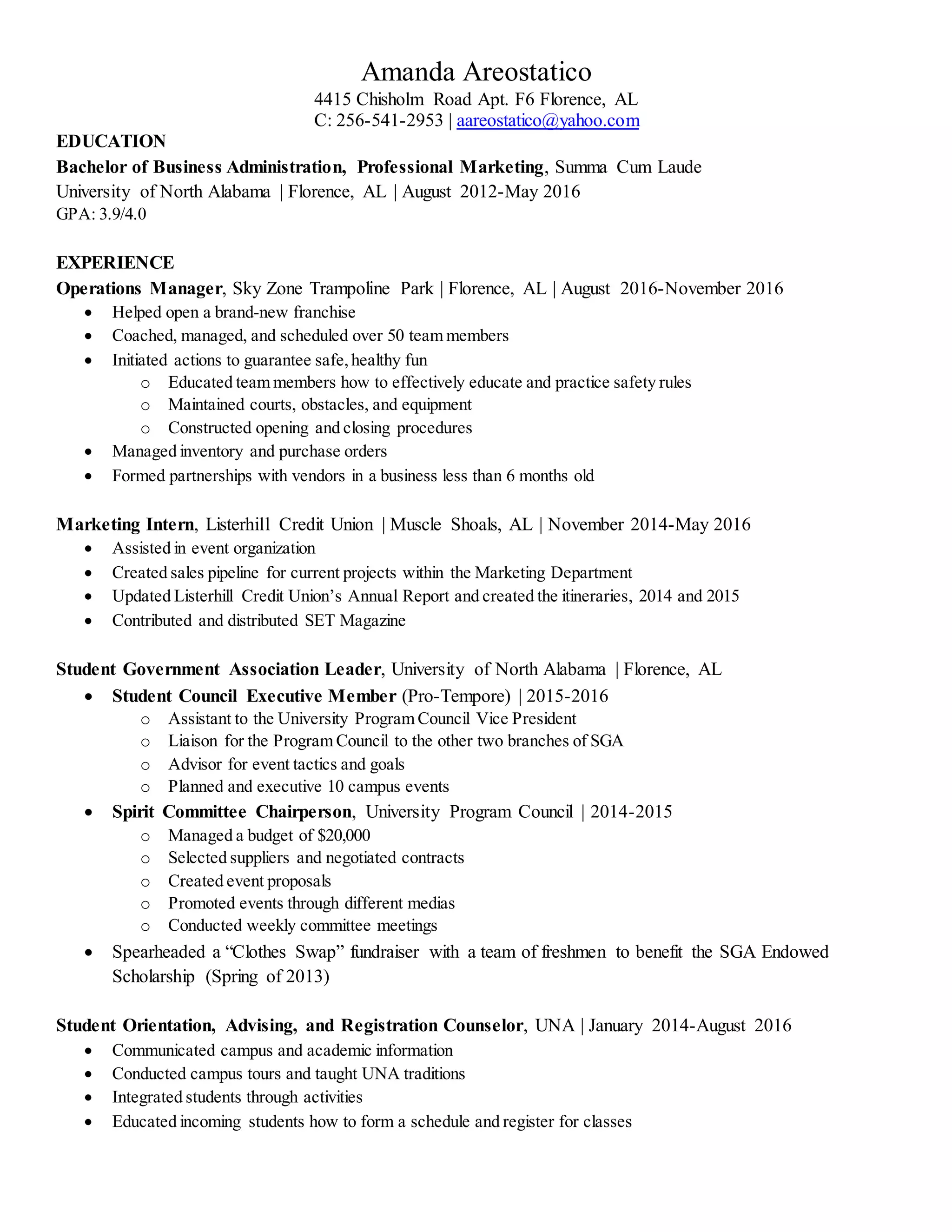 Amanda Areostatico - Resume | DOCX