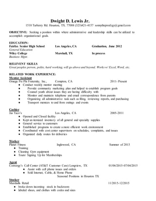 DwightLewisresume2016 | PDF
