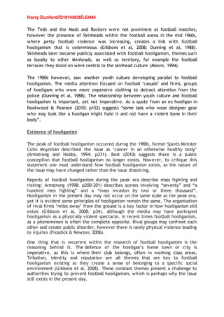 CSI Essay - Football Hooliganism | DOCX