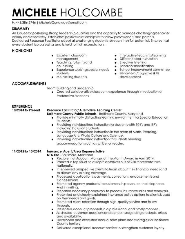 MICHELE HOLCOMBE Resume 1 (1) | DOCX | Marketing and Advertising | Business
