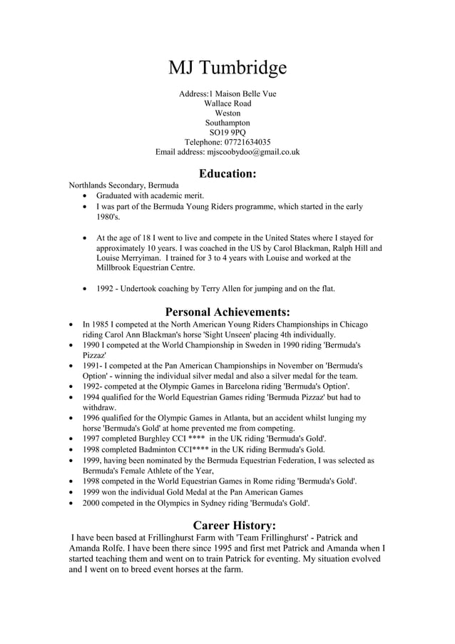 mj cv | PDF