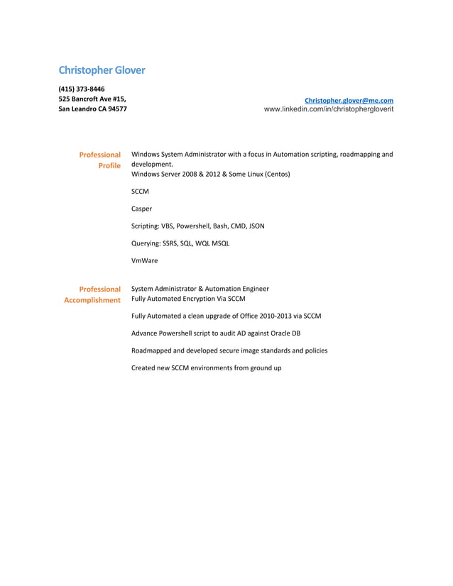 Resume | DOC | Computing | Technology & Computing