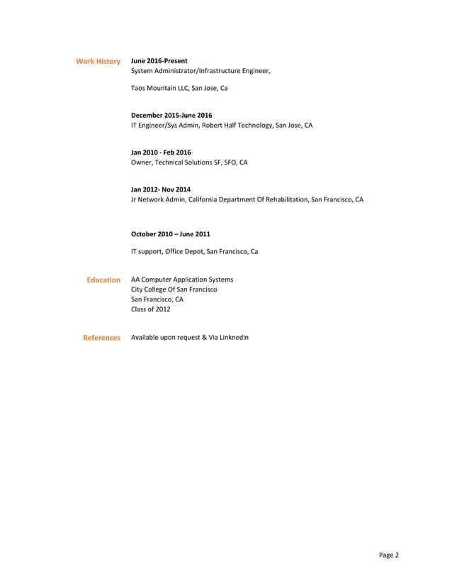 Resume | DOC | Computing | Technology & Computing