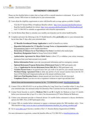 Retirement Checklist | PDF