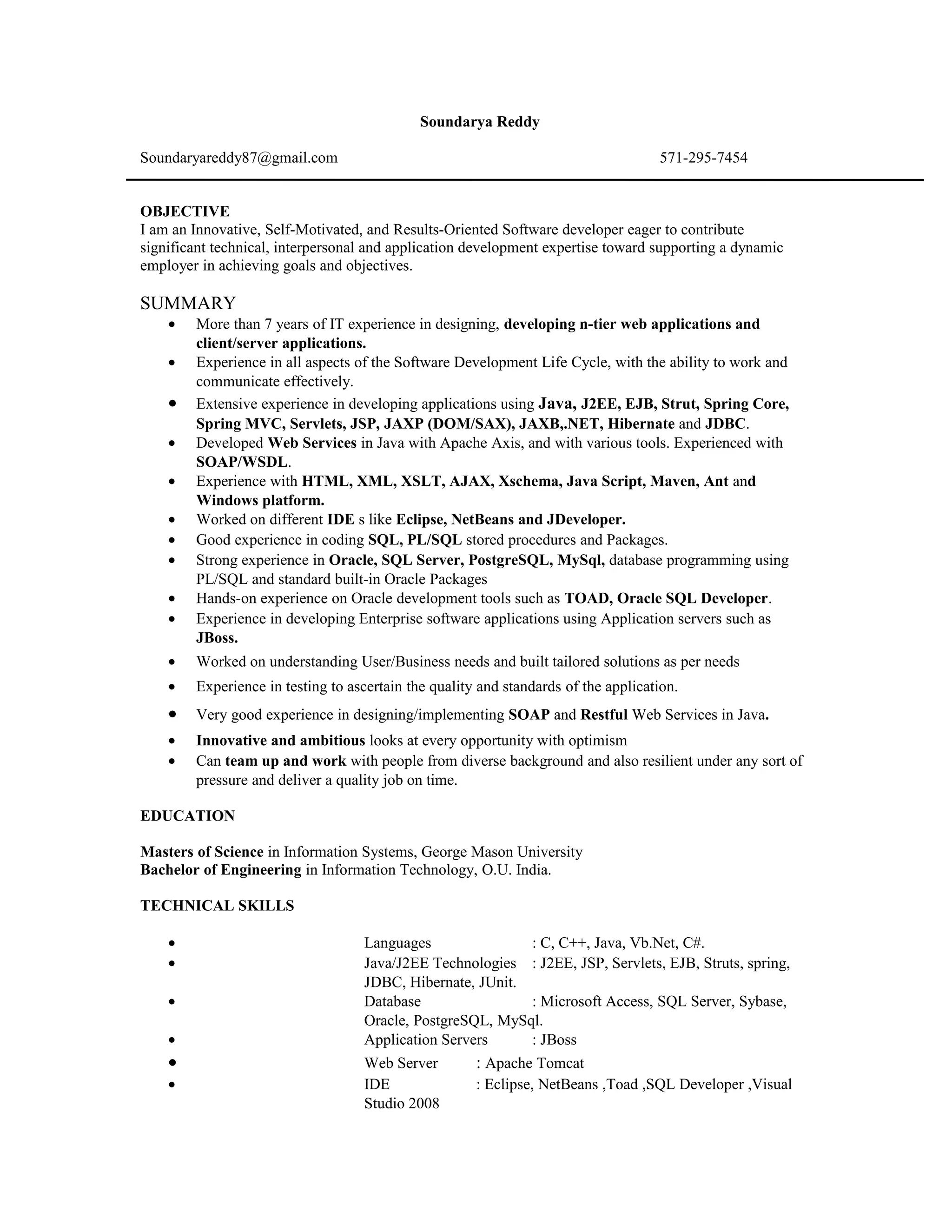 Soundarya Reddy Resume | DOC