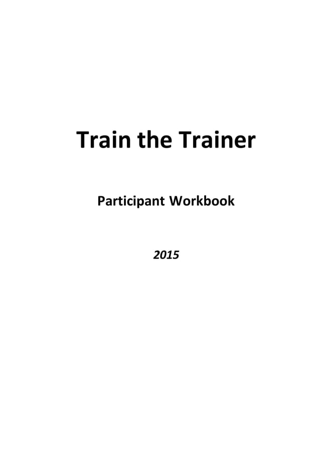 Train-the-Trainer Workbook | DOCX | Adult Education | Education