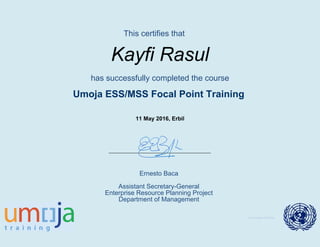 Umoja ESSMSS Focal Point Training | PPT