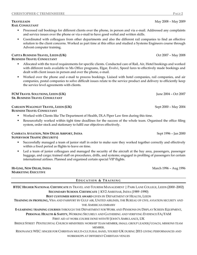 Christopher Tremenheere CV New | PDF