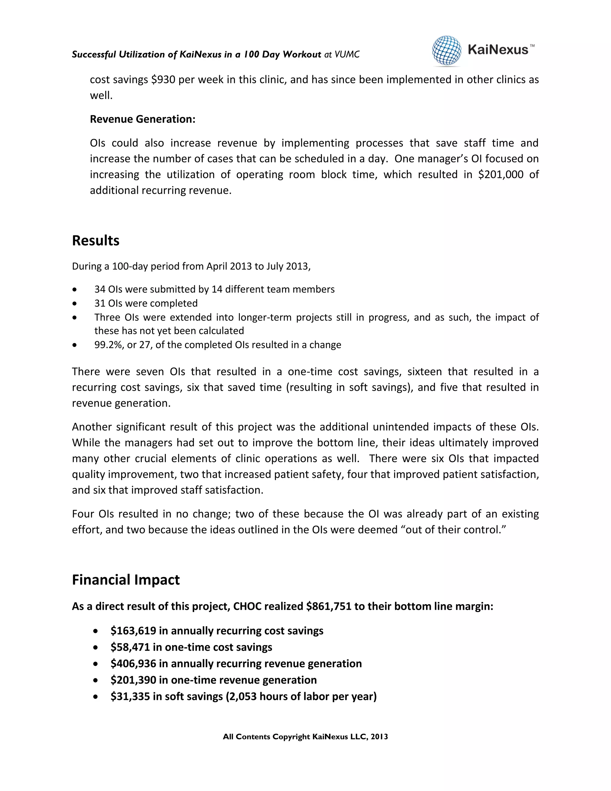 VUMC 100 Day Workout White Paper | PDF