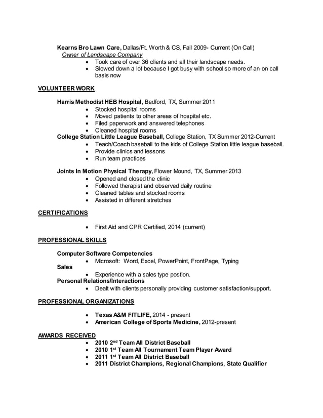 AEP Professional Resume | DOCX | Physical Therapy | Wellness